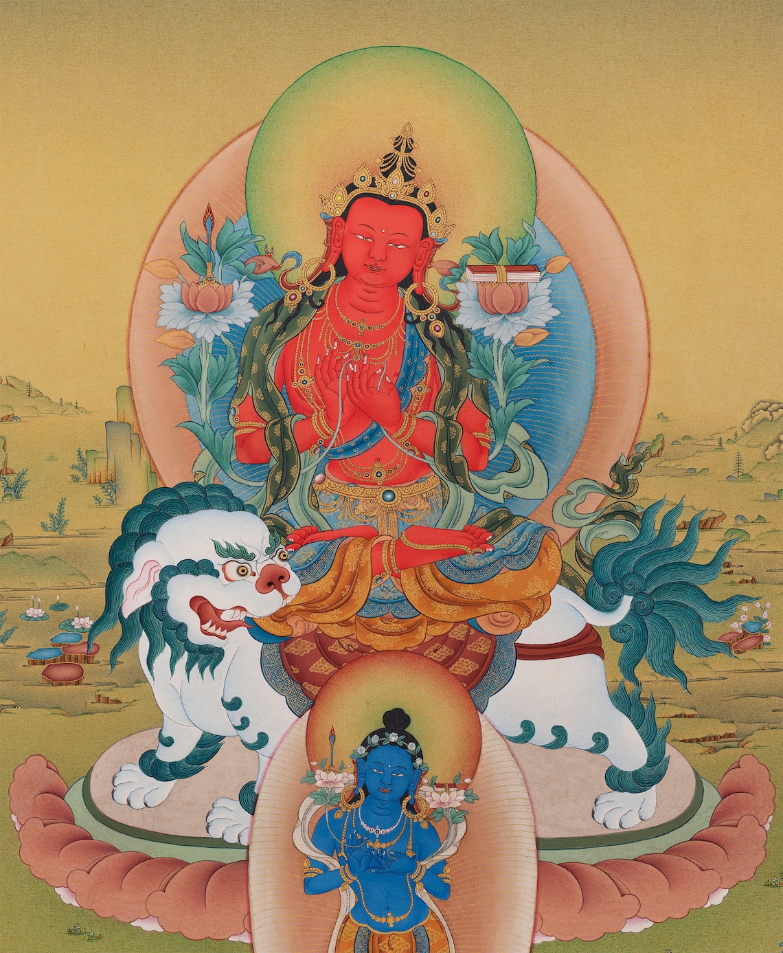 Red Manjushri Thangka High Quality Giclee Canvas Print - Etsy Singapore