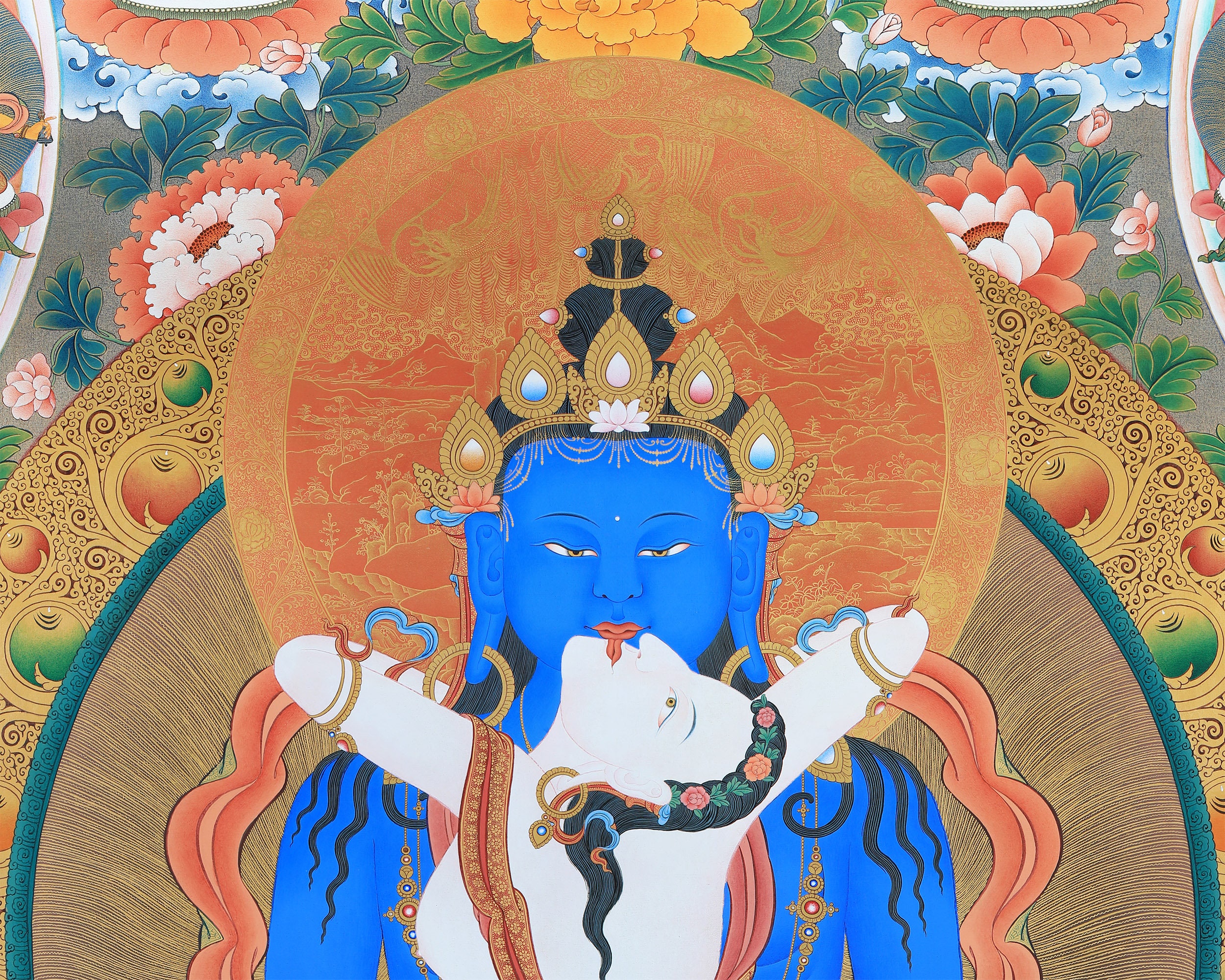 42 Peaceful Deities Thangka Print Bardo Thangka Tibetan - Etsy