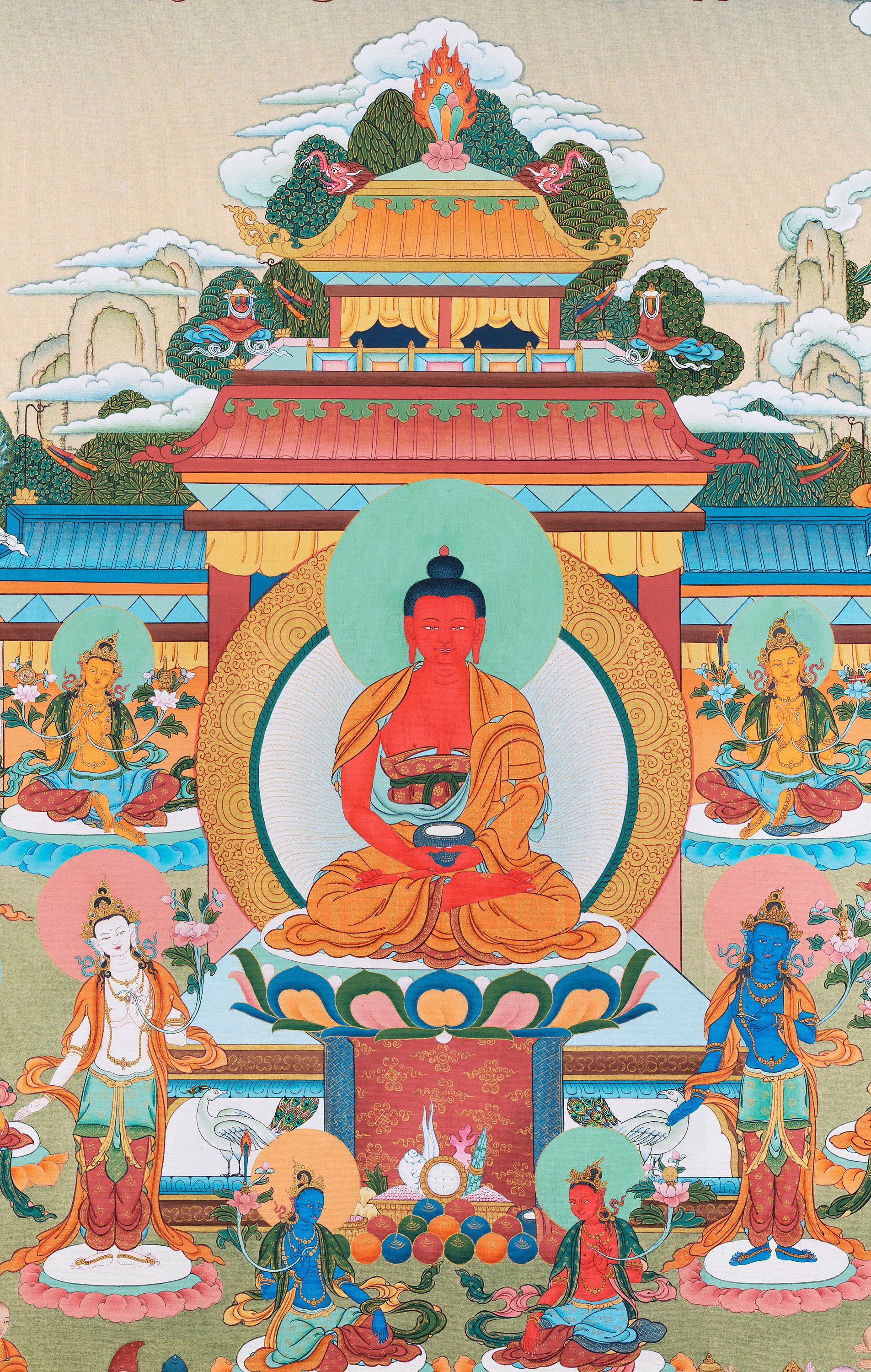 Amitabha Buddha Pureland Thangka High Quality Giclee Canvas | Etsy