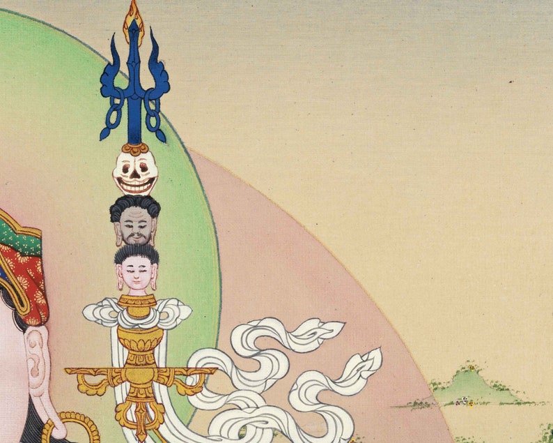 Lotus Born Master Guru Rinpoche Thangka Print Buddhist - Etsy