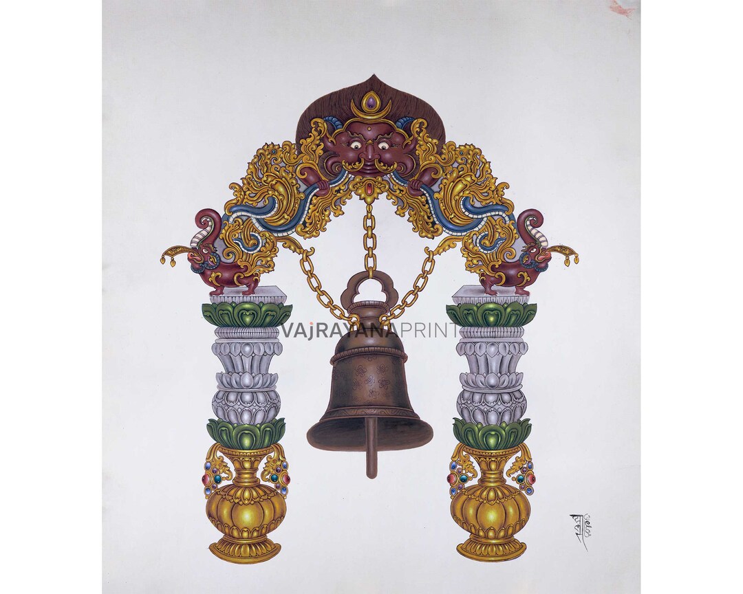 Traditional Bell Art Print for Room Decoration Resonance of Tradition ...