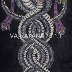Divine Naga Raj and Naga Rani Thangka Print Traditional Hindu Deity ...