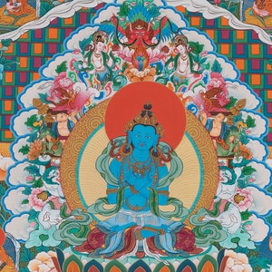 Sakya Refuge Tree Thangka Print A Sanctuary of Spiritual Blessings High ...