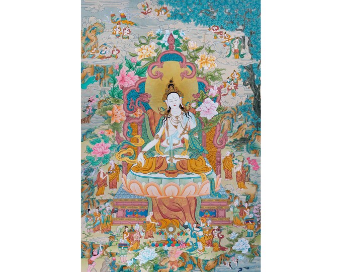 White Tara, Buddha, Divine Mother, White Tara Card, Goddess, Rainbow ...
