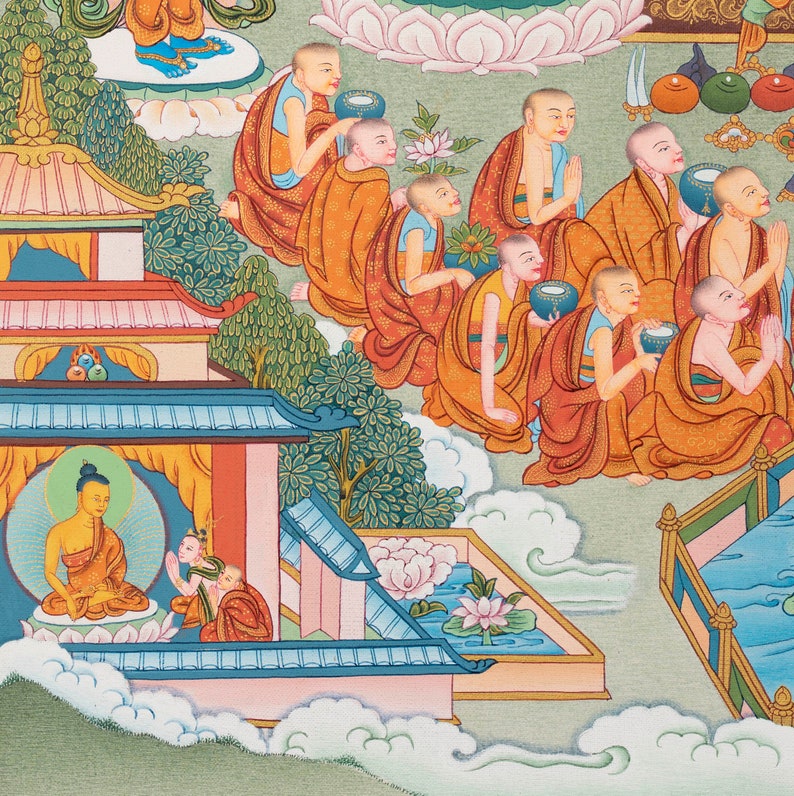 Buddha of Infinite Light Buddha Amitabha Pureland Thangka - Etsy