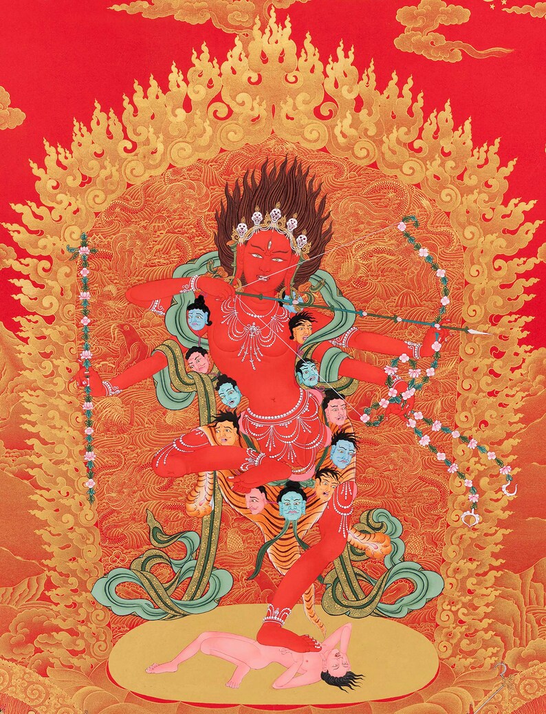 Rare Kurukulla Thangka With Ganesh and Takiraja Digital - Etsy