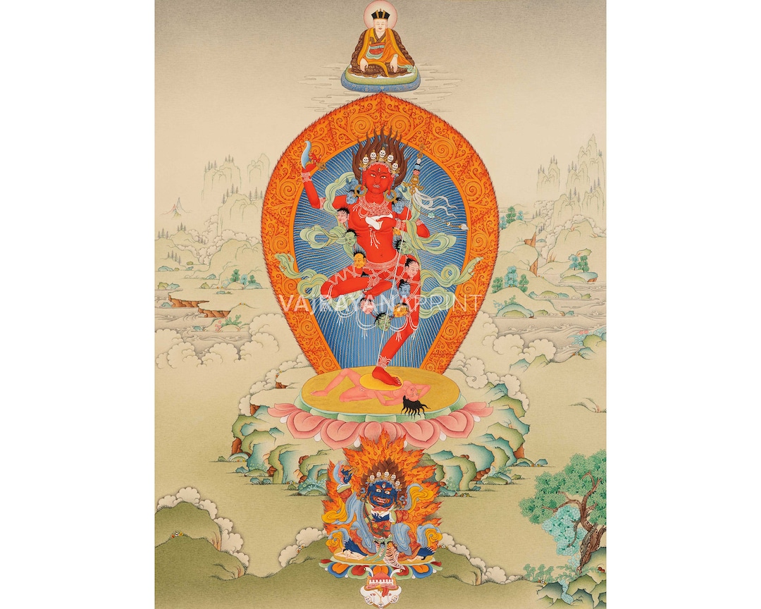 Dakini Vajravarahi Thangka Print the Goddess of Vajra Canvas Print for ...