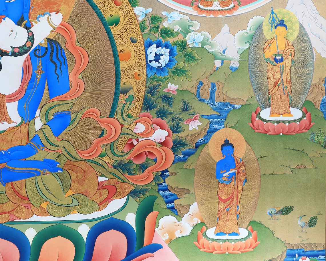 42 Peaceful Deities Thangka Print Bardo Thangka Tibetan - Etsy