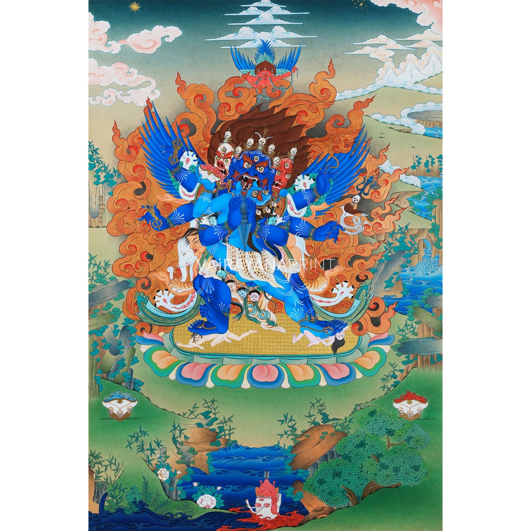Vajrakilaya Thangka Print Dorje Phurba Vajra Kilaya Painting High ...