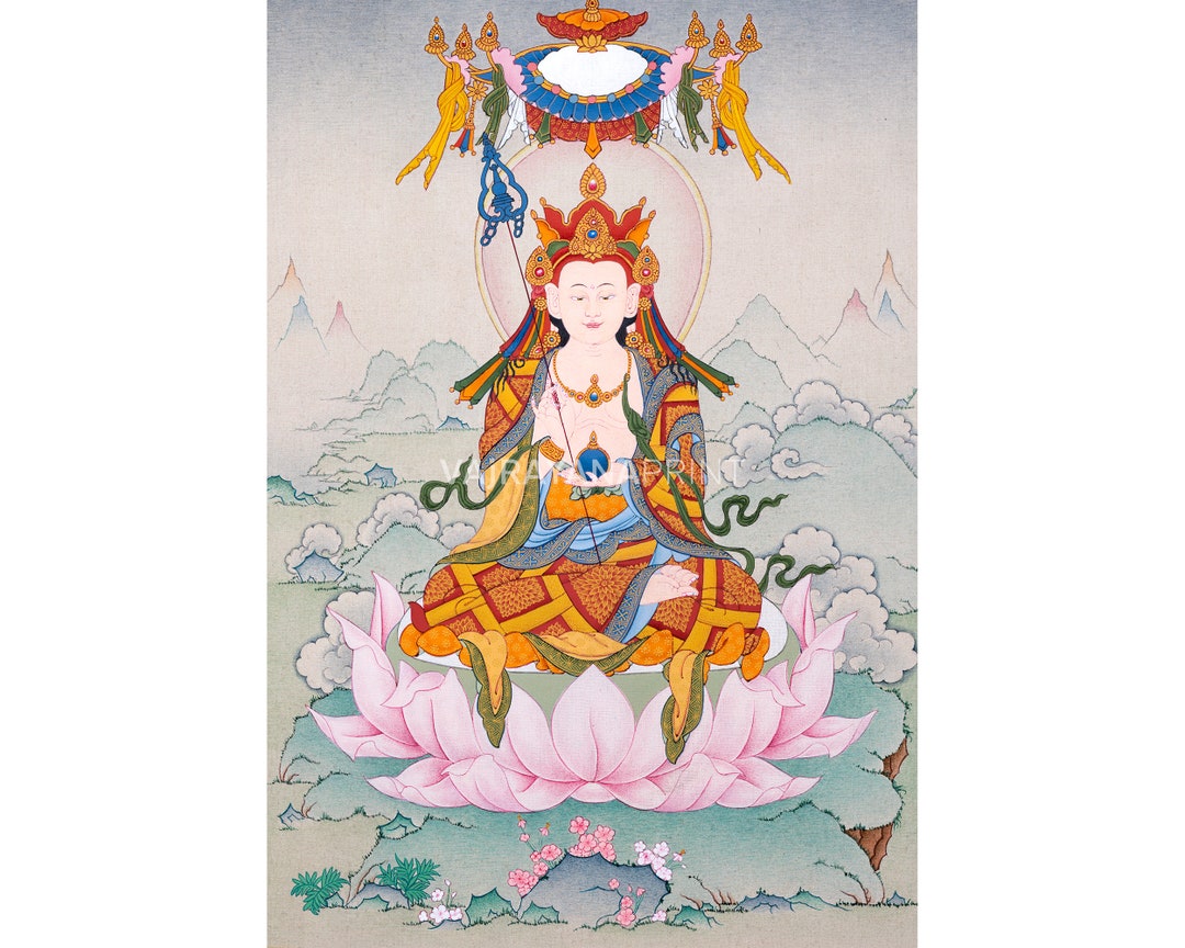 Kshitigarbha Thangka Print the Guardian of the Earth Bodhisattva Art ...