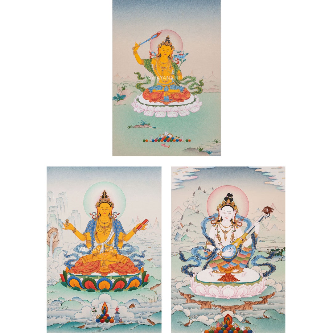 Wisdom Deities of Buddhism: Manjushri, Sarasawati & Prajnaparamita for ...