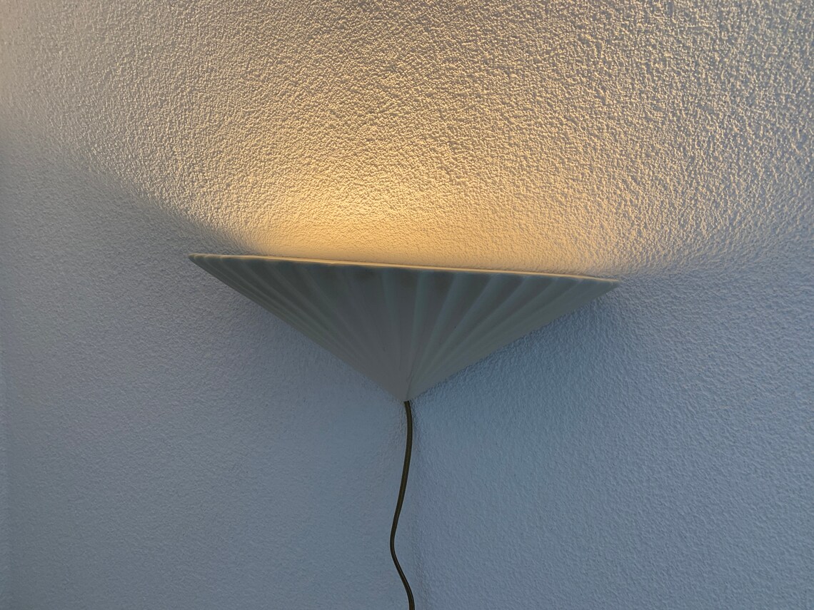 Ceramic shell shaped vintage wall lamp | Etsy