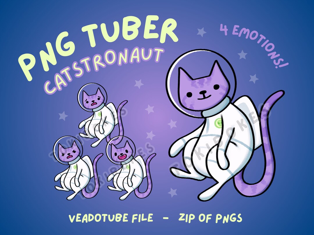 Catstronaut PNG Tuber - Veadotube Mini File - ZIP File - Etsy