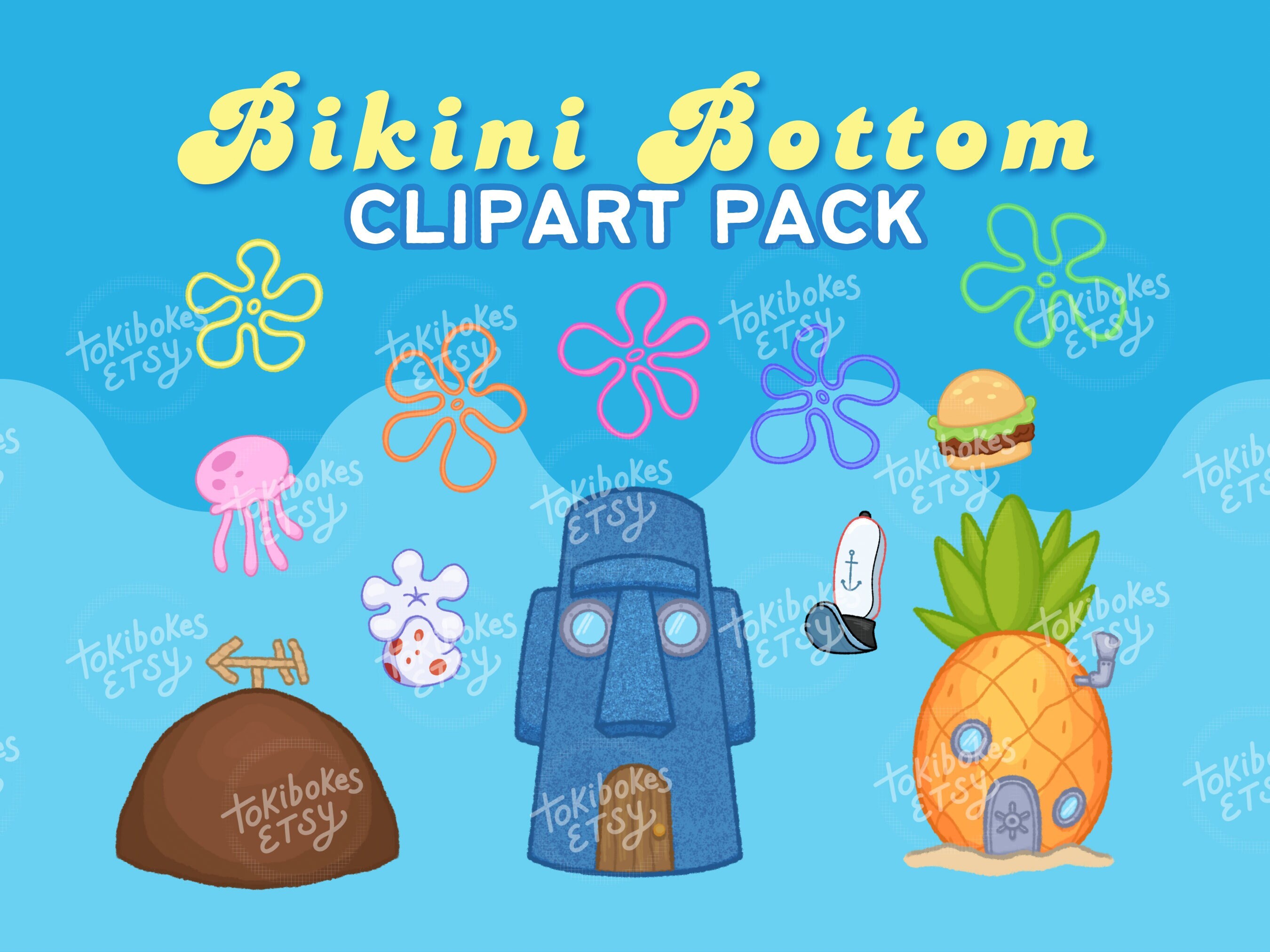 Bikini Bottom Clipart Pack of 12 - Etsy UK