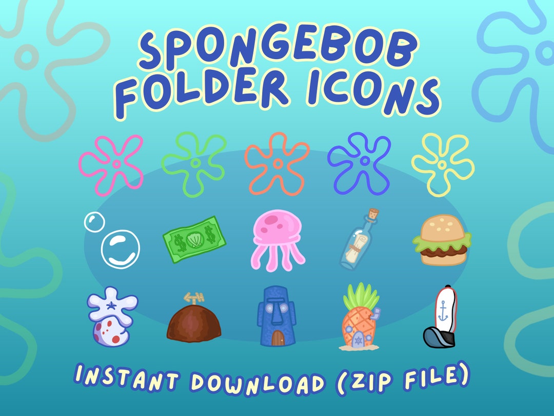 Spongebob Desktop Folder Icons MacBook Pack of 15 - Etsy Australia