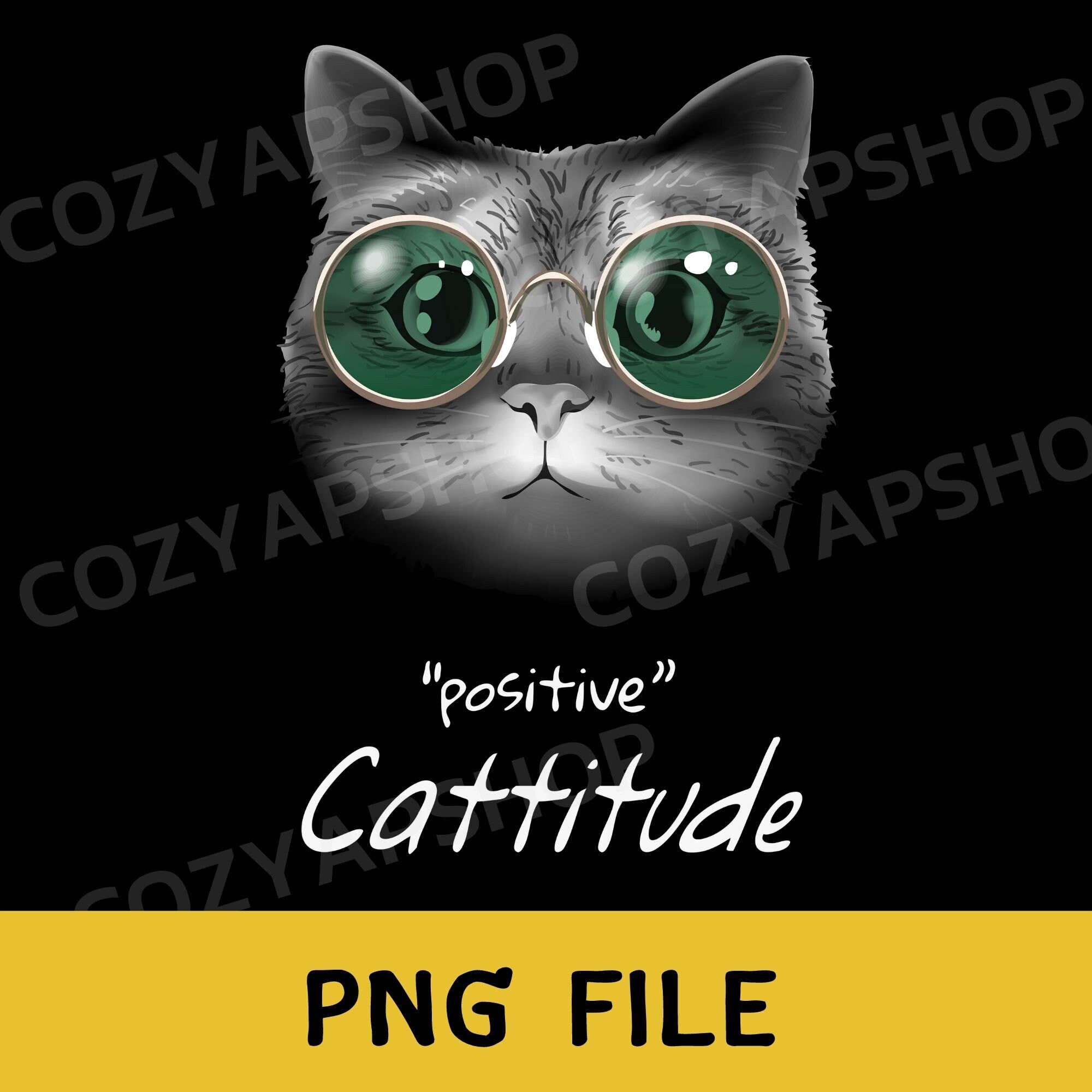 Positive Cattitude Positive Attitude Cat Lovers PNG File | Etsy