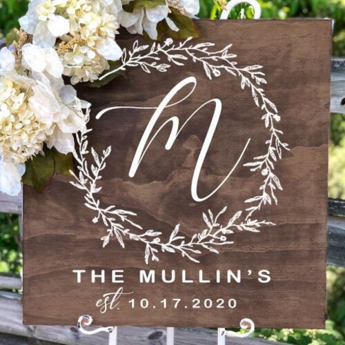 Monogram Welcome Wedding Sign | Etsy