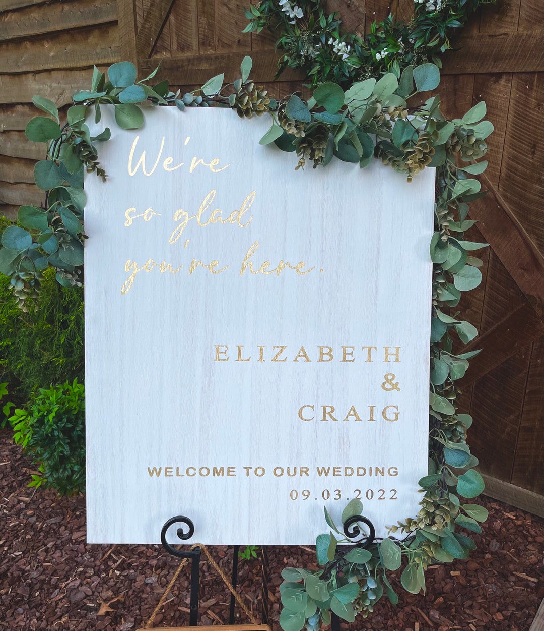 Were so Glad Youre Here. Ceremony/reception Wedding Sign - Etsy