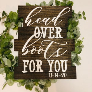 Head Over Boots for You Sign - Etsy