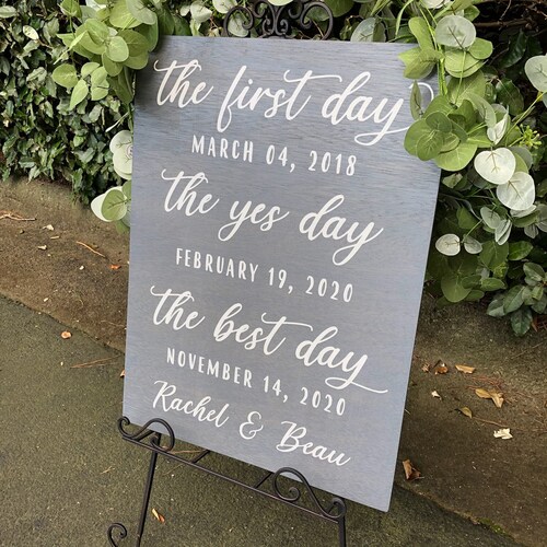 First Day Yes Day Best Day Wedding Sign - Etsy