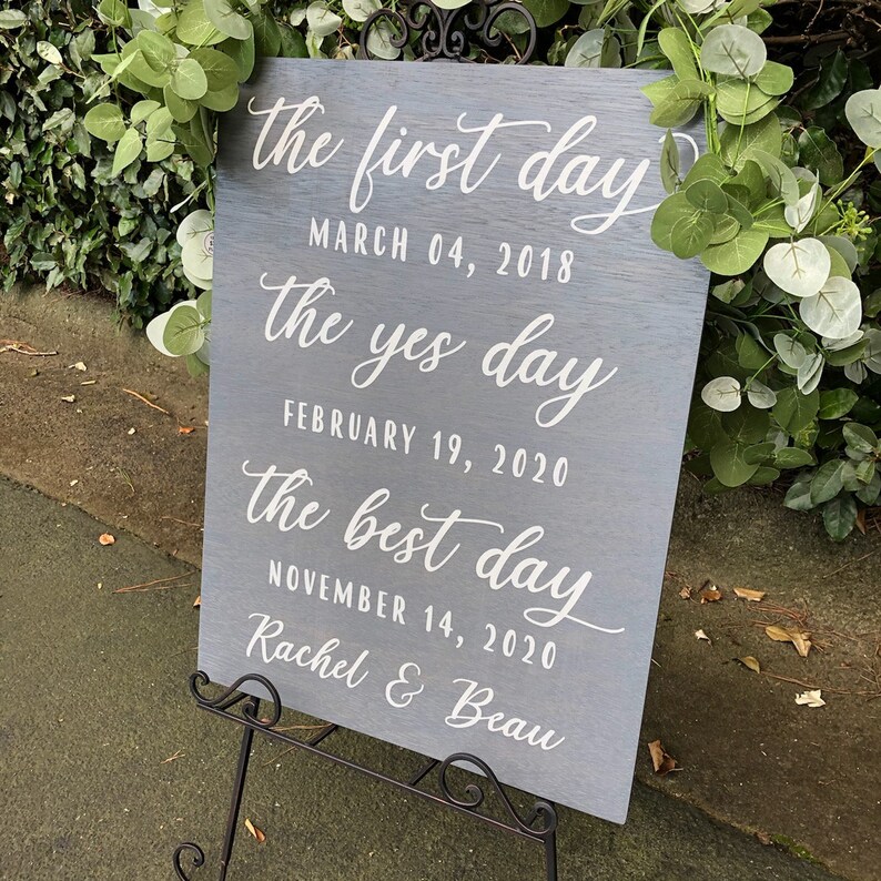 First Day Yes Day Best Day Wedding Sign | Etsy