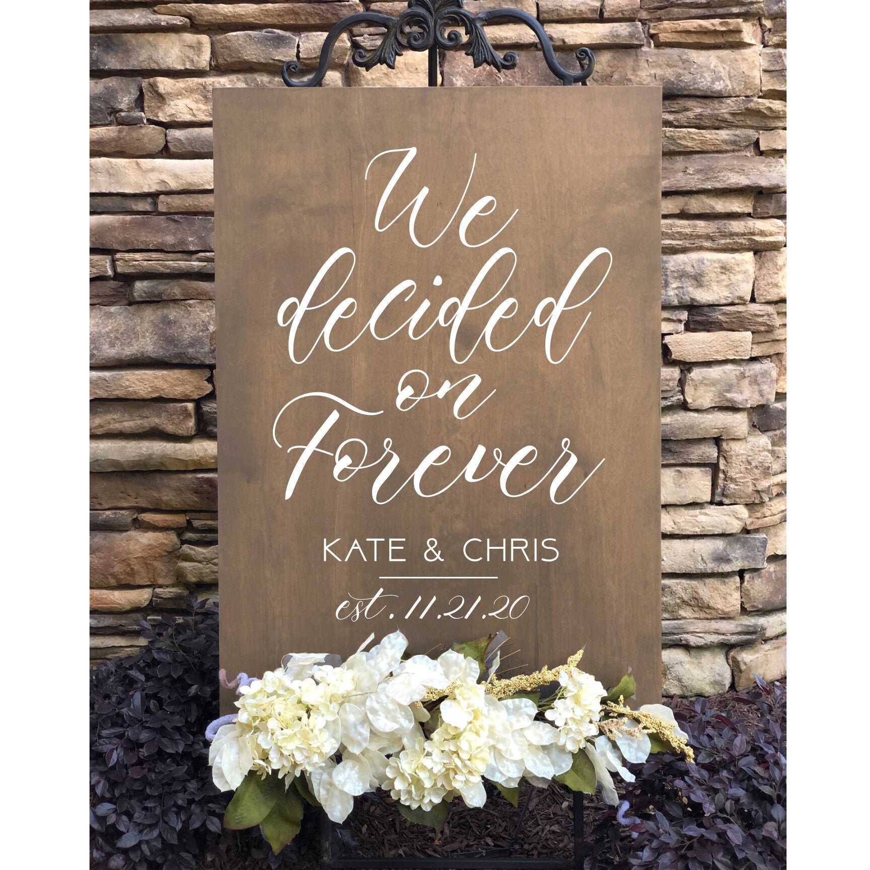 We decided on Forever wedding sign | Etsy