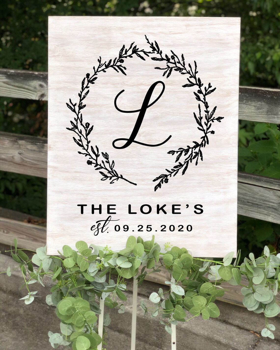 Monogram Welcome Wedding Sign - Etsy