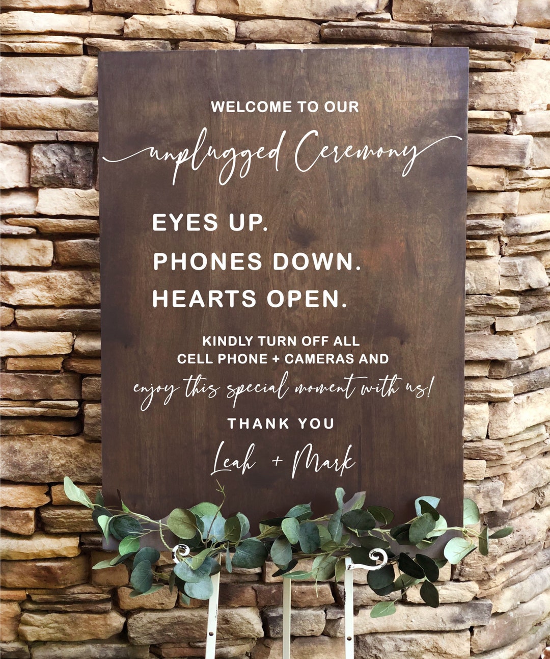 Eyes Up, Phones Down, Hearts Open /unplugged Ceremony Wedding Sign - Etsy