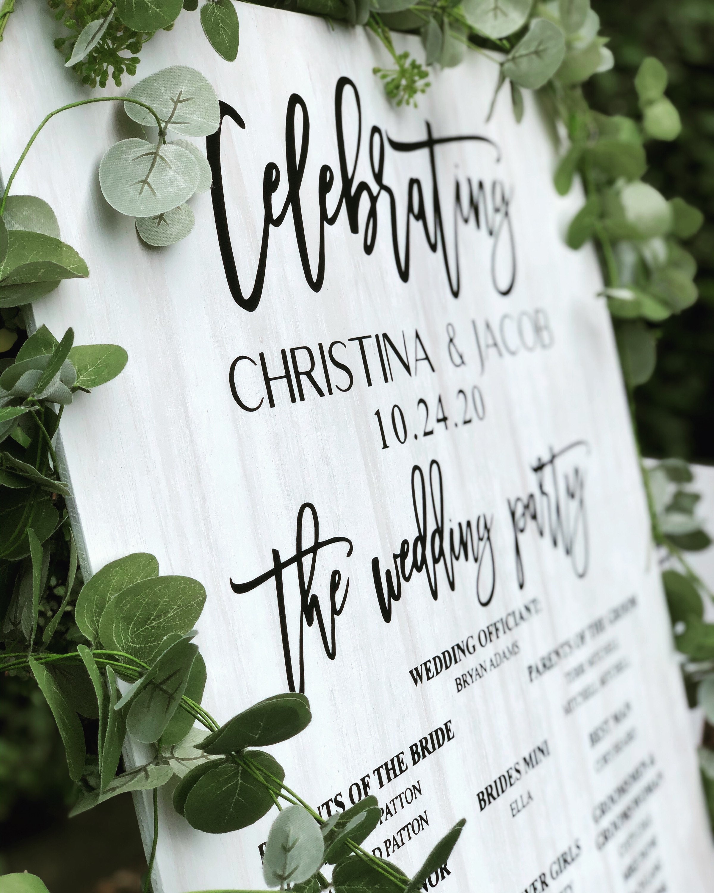 Square Acrylic Wedding Program Sign-white/black/clear/frosted - Etsy