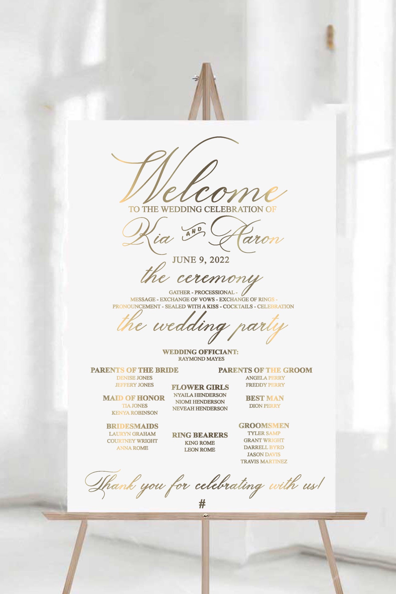 Acrylic Wedding Program Sign-white/black/clear/frosted Acrylic, or Wood ...