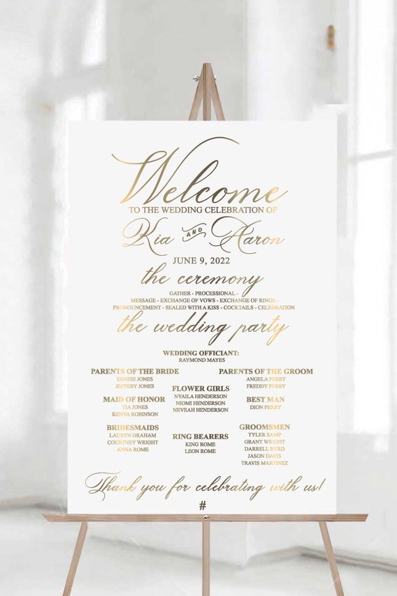 Acrylic Wedding Program Sign-white/black/clear/frosted | Etsy
