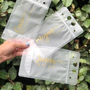 Drink Pouches With Names-bachelorette-bridal Party - Etsy