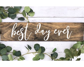 BEST DAY EVER Sign Personalized Engagement Gift for Couple - Etsy