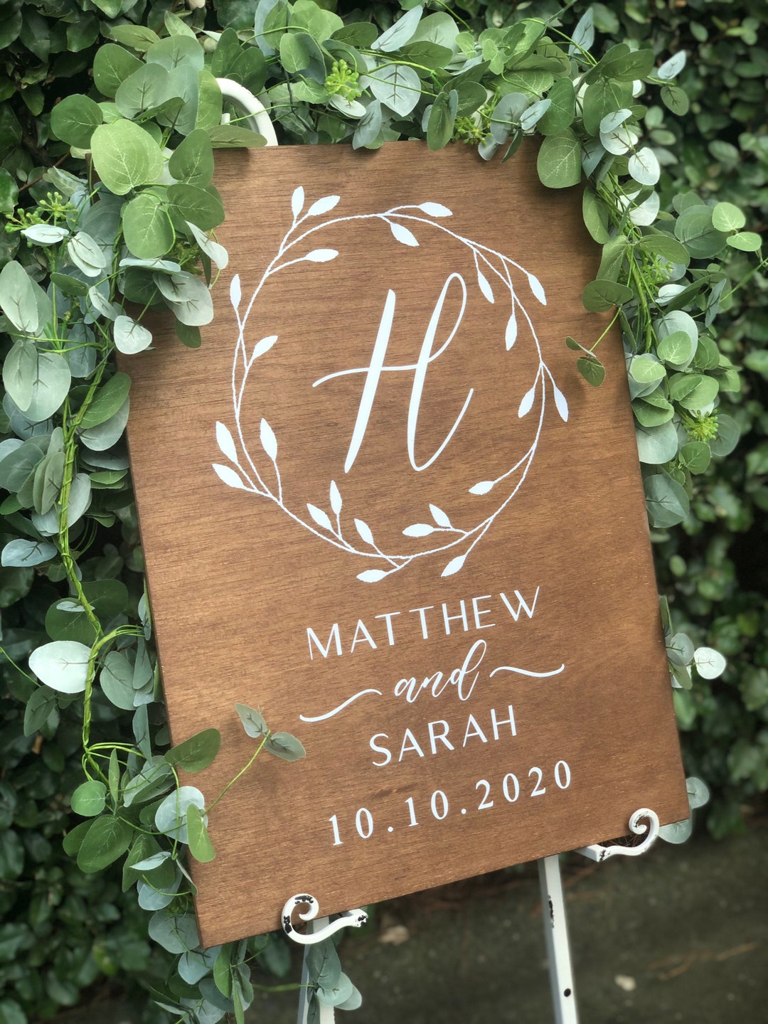 Monogram Welcome Wedding Sign - Etsy