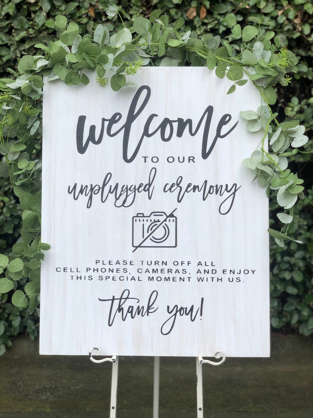 Welcome to Our Unplugged Ceremony Sign - Etsy