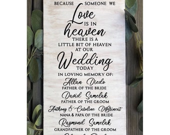 Because Someone We Love is in Heaven Wedding Memorial Sign - Etsy