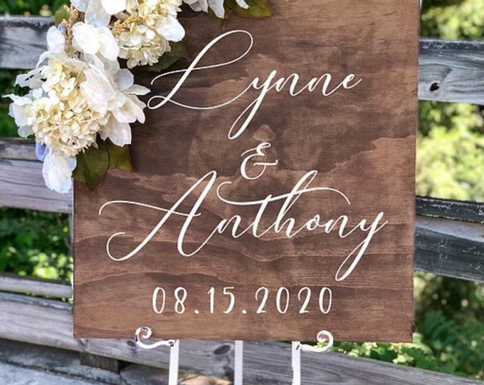 Welcome Wedding Sign- Personalized With Bride & Groom Names/wedding ...