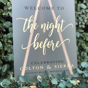The Night Before Wedding Sign Rehearsal Dinner Sign Personalized/custom ...