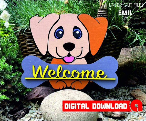 Dog Door Sign Instant Download Glowforge File Dog Gift Dog - Etsy