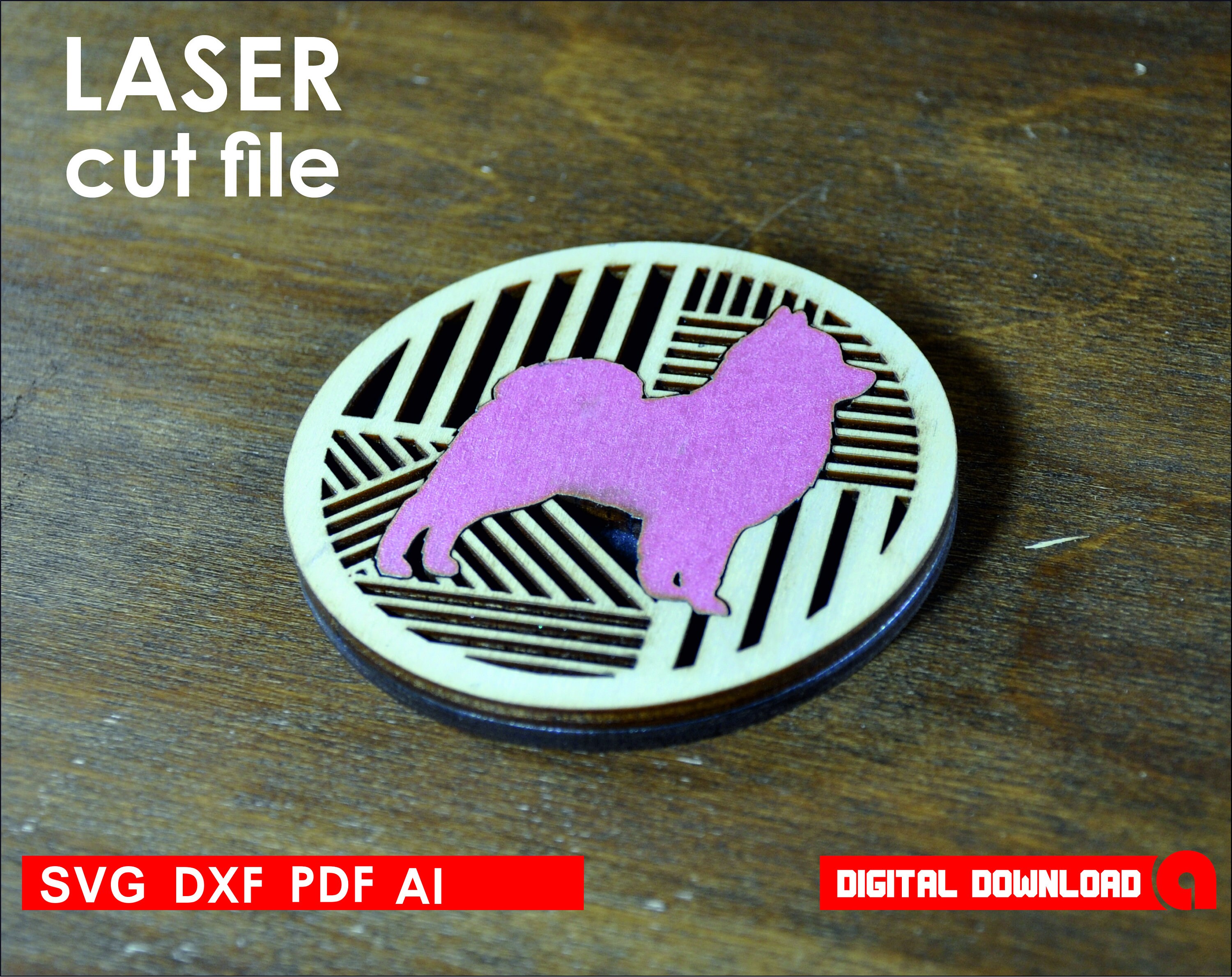 Laser Cut Coasters Dogs, Laser Cut Files, SVG, PDF, AI, Digital ...