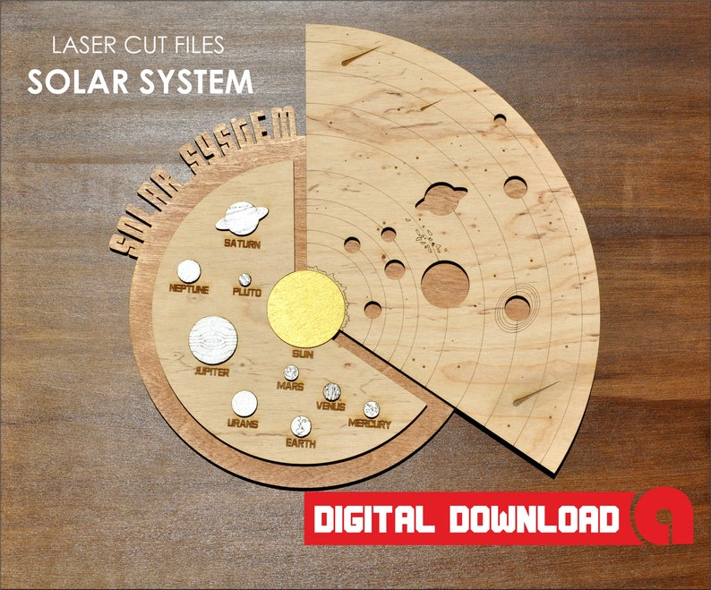 Solar System, Planets, Space Puzzle SVG, File for Glowforge and Laser ...
