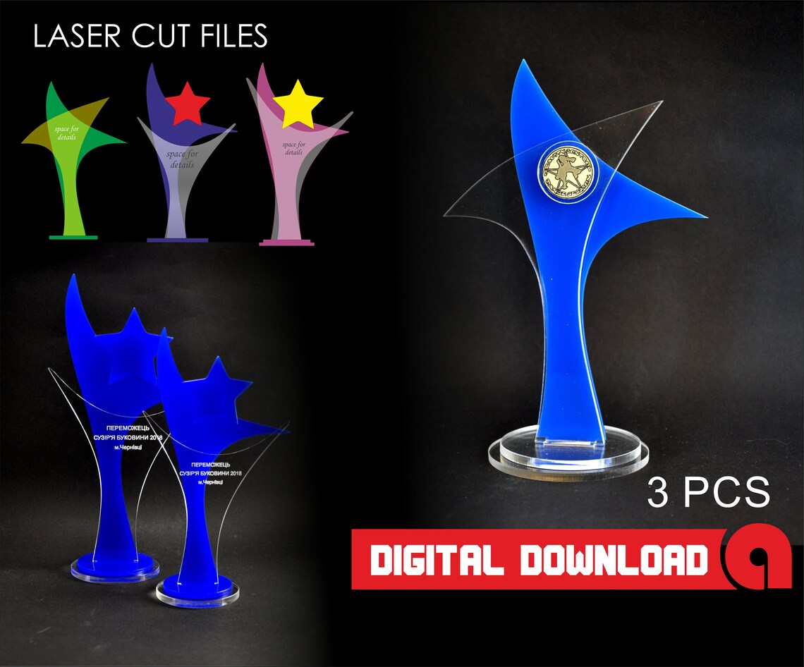 Stars Award SVG, PDF, Trophy Stars Cut Files, Instant Download No ...