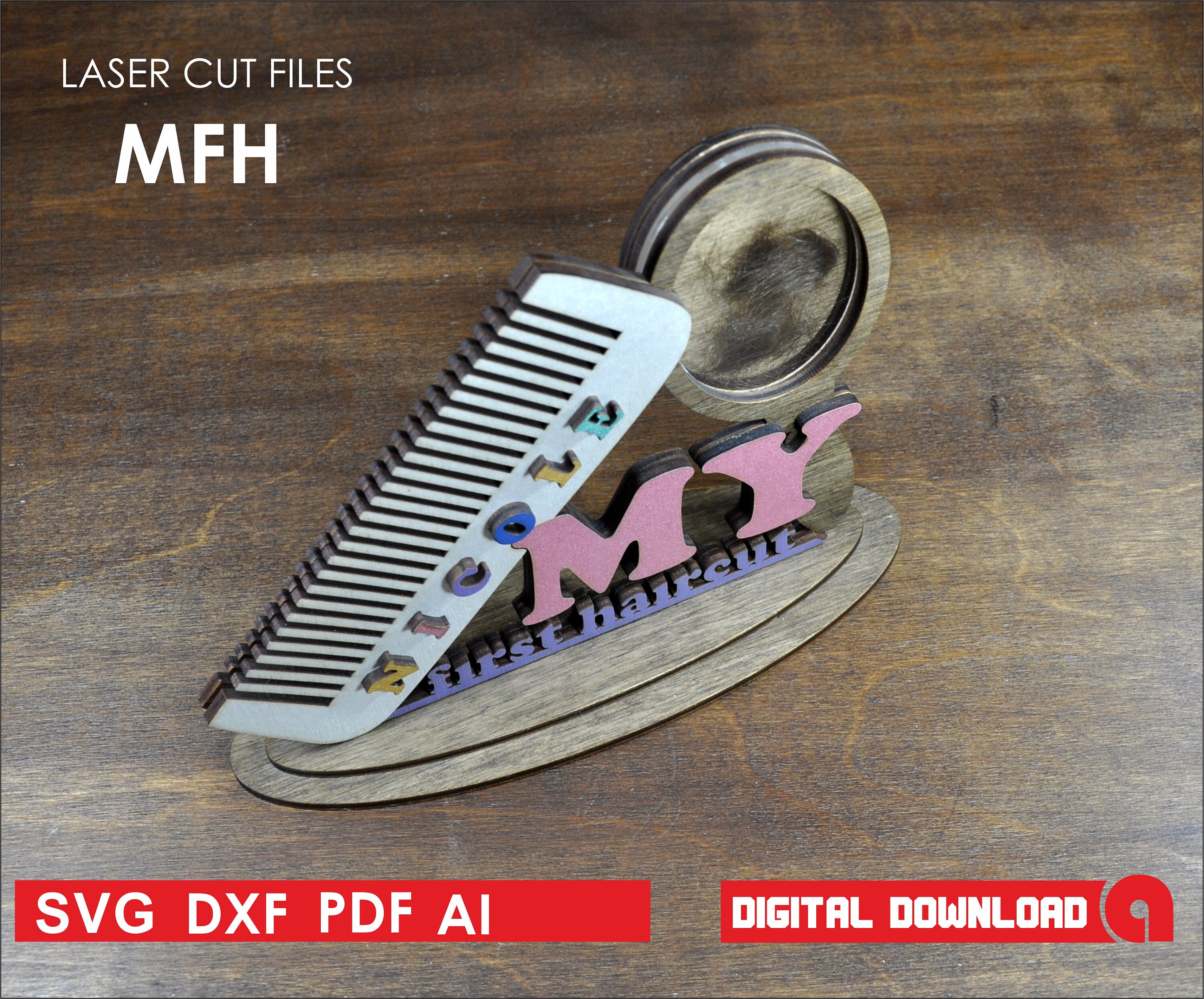 My First Haircut, Ai, SVG, PDF Cut File - Instant Download - No ...