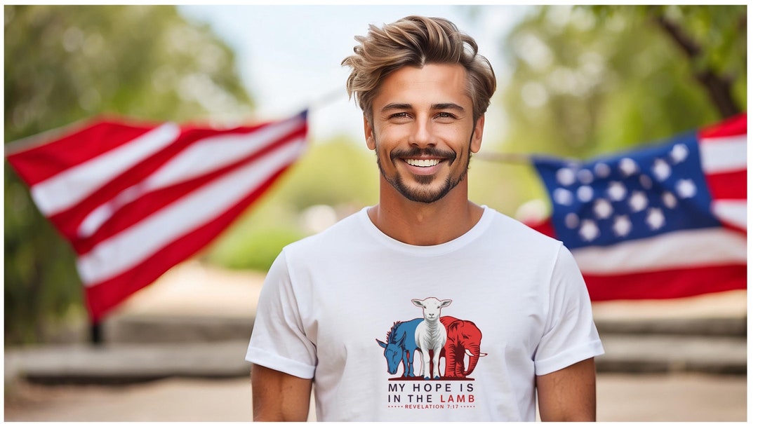 My Hope is in the Lamb JESUS, Christian Political Shirt, Red White and ...