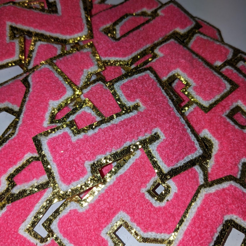 Hot Pink Iron on Letters - Etsy