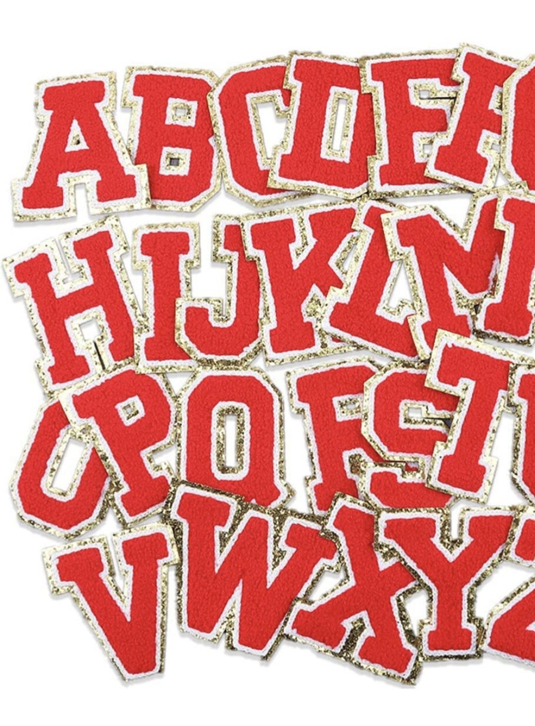 Chenille Letters Red, Chenille Patches, Varsity Letters, Red With Gold ...