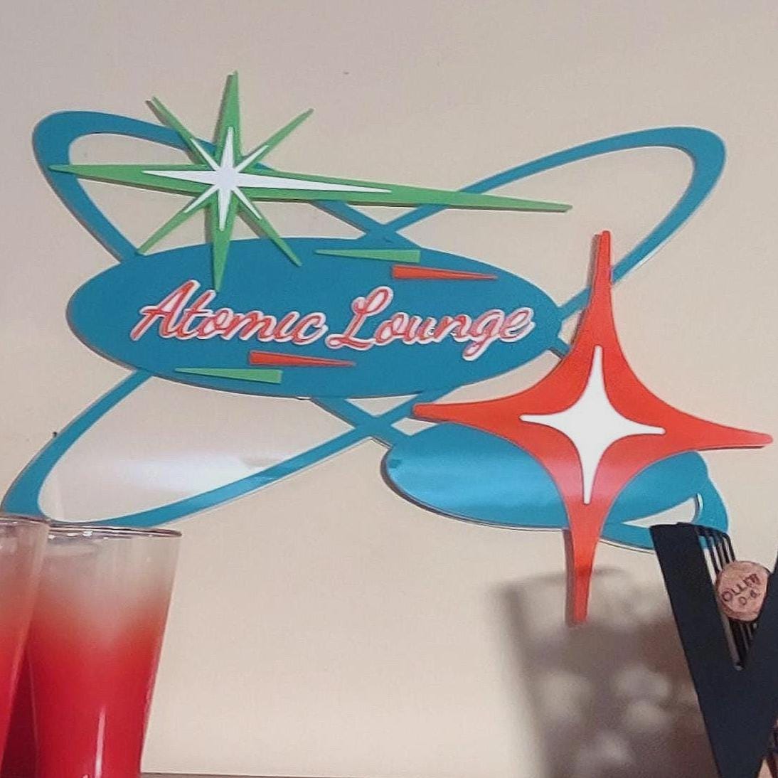 Personalized Mid Century Modern Atomic Sign: Layered Acrylic Retro Wall ...