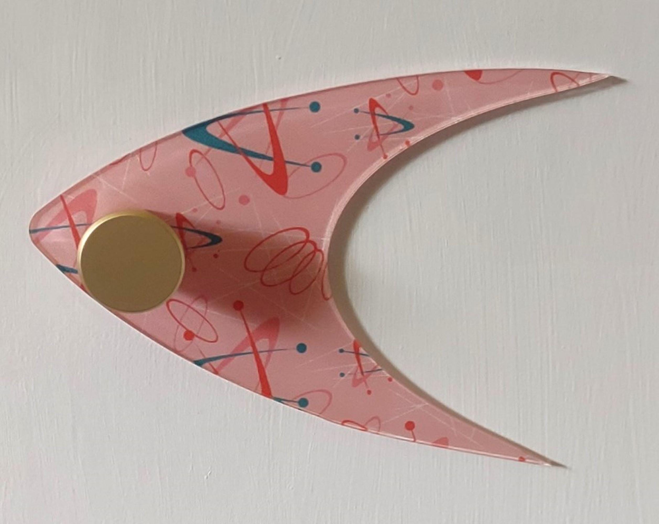 Mid-century Modern Boomerang Backplate & Brass Knob Set: Cosmic ...