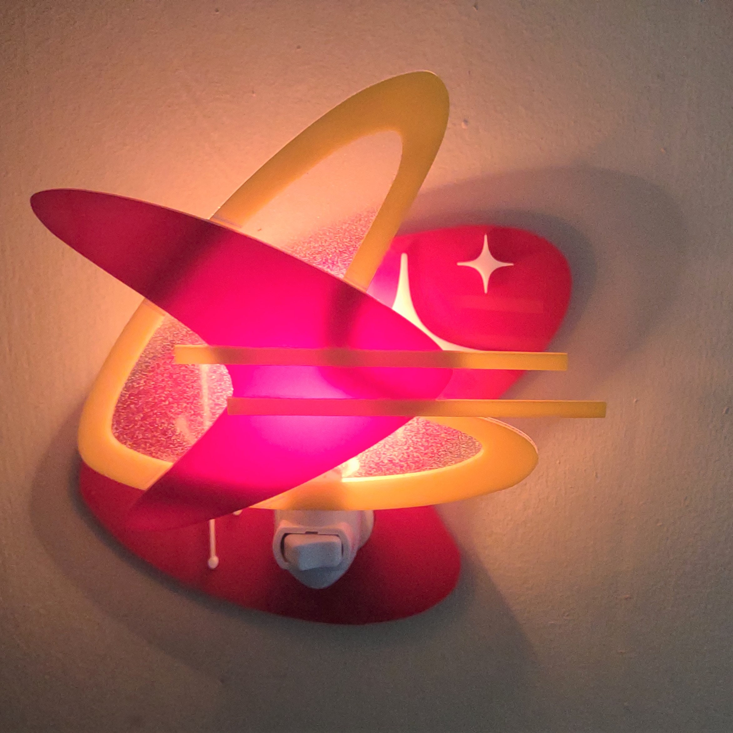 Mid Century Modern Inspired "boomerang" Shaped Night Light - Yellow ...