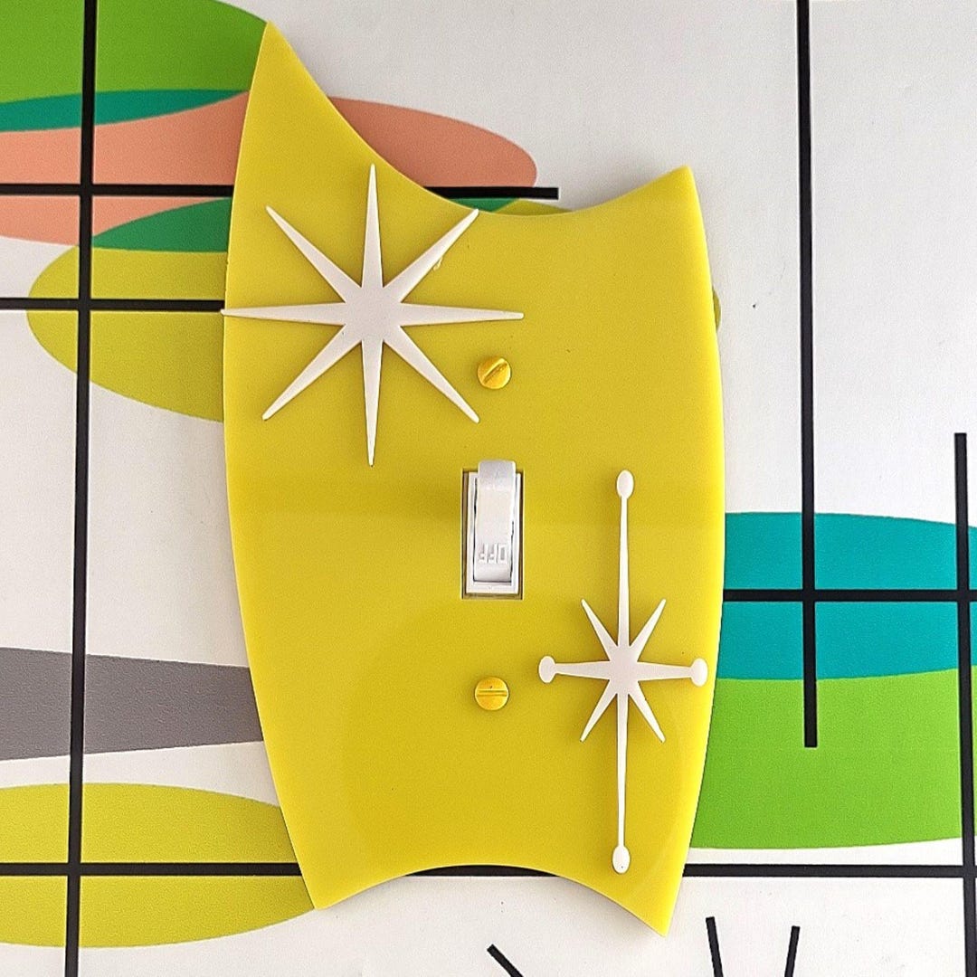 Mid Century Modern 'mad-4-mod' Shaped Light Switch/outlet Cover Plates ...